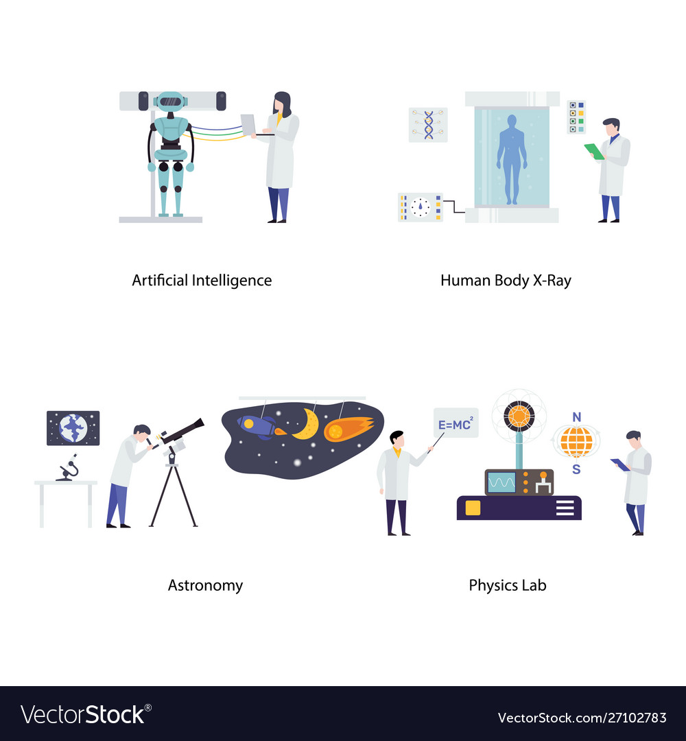 Artificial intelligence flat Royalty Free Vector Image