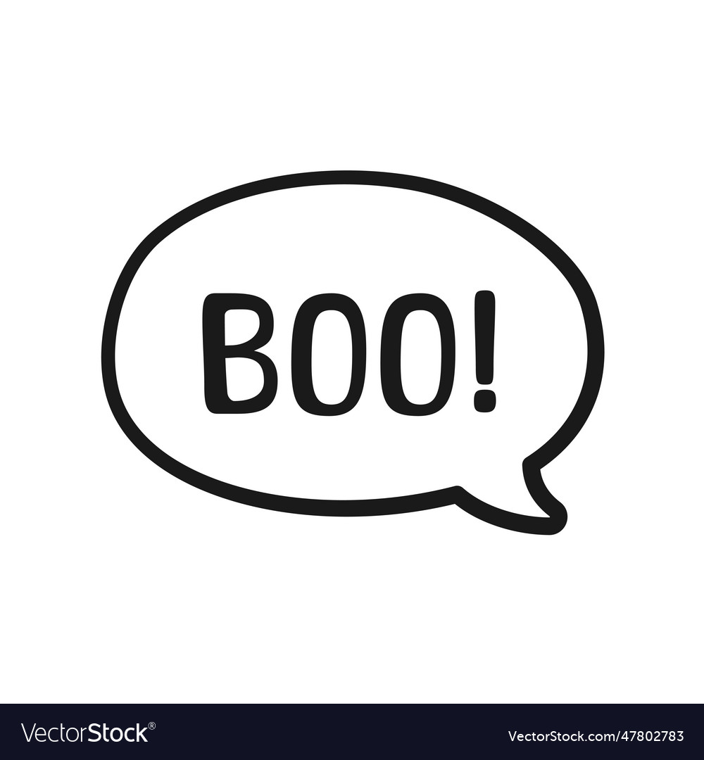 Boo text in speech bubble doodle design happy Vector Image