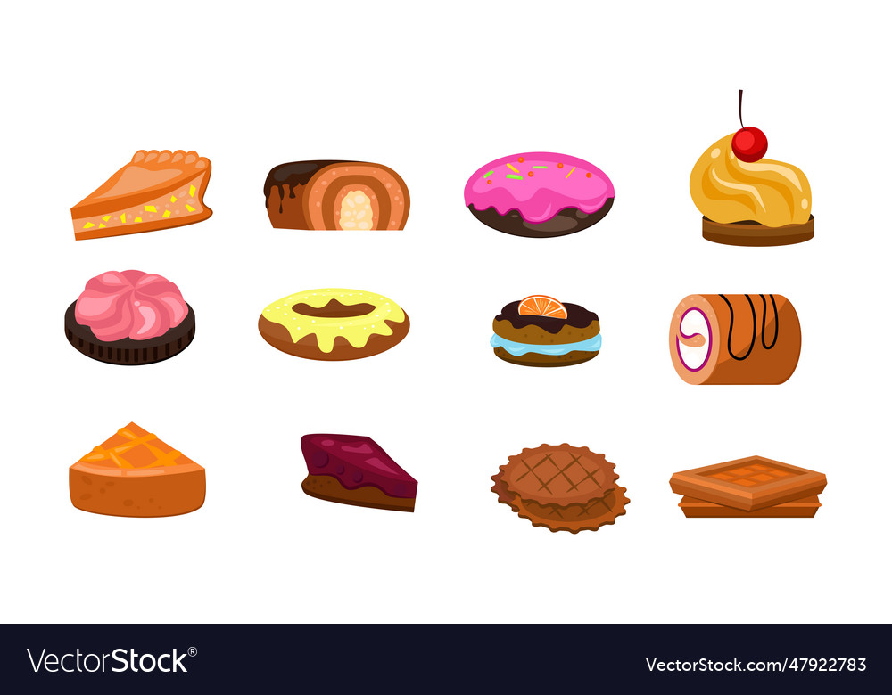 Dessert set Royalty Free Vector Image - VectorStock