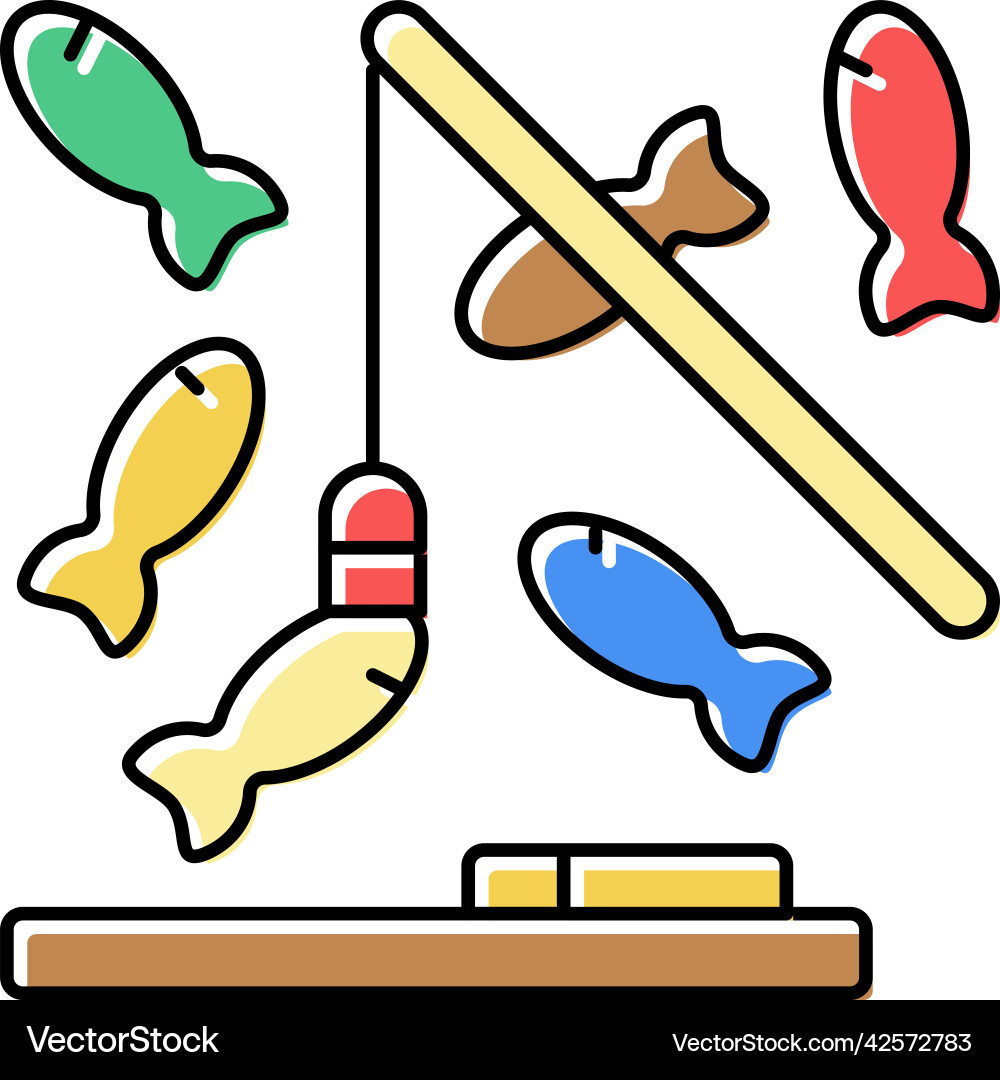Fishing magnetic game color icon Royalty Free Vector Image