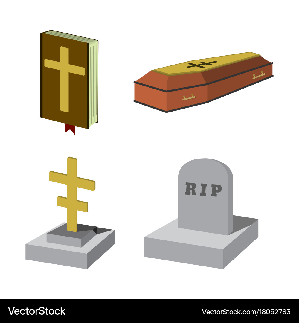 Funeral cartoon icon isolated Royalty Free Vector Image