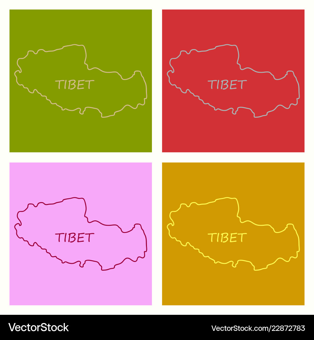 Highly detailed country map tibet Royalty Free Vector Image