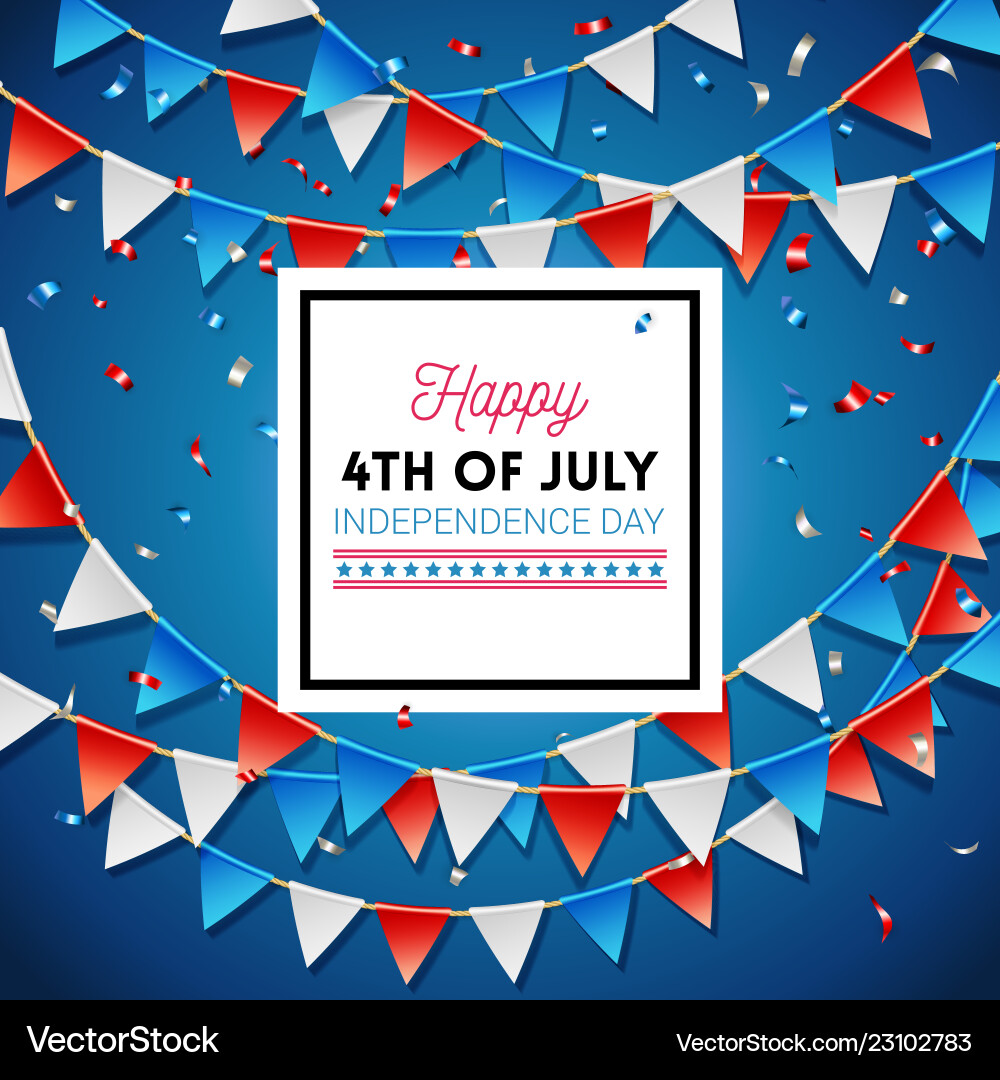 Independence day happy fourth july card Royalty Free Vector