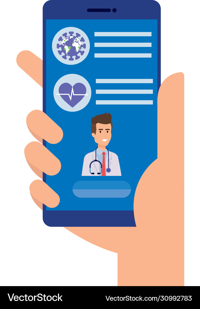 Medicine online technology with smartphone Vector Image