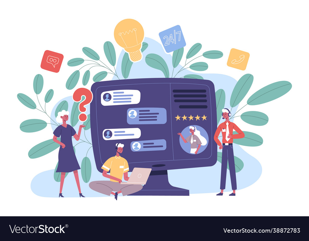 Online customer technical hotline support service Vector Image
