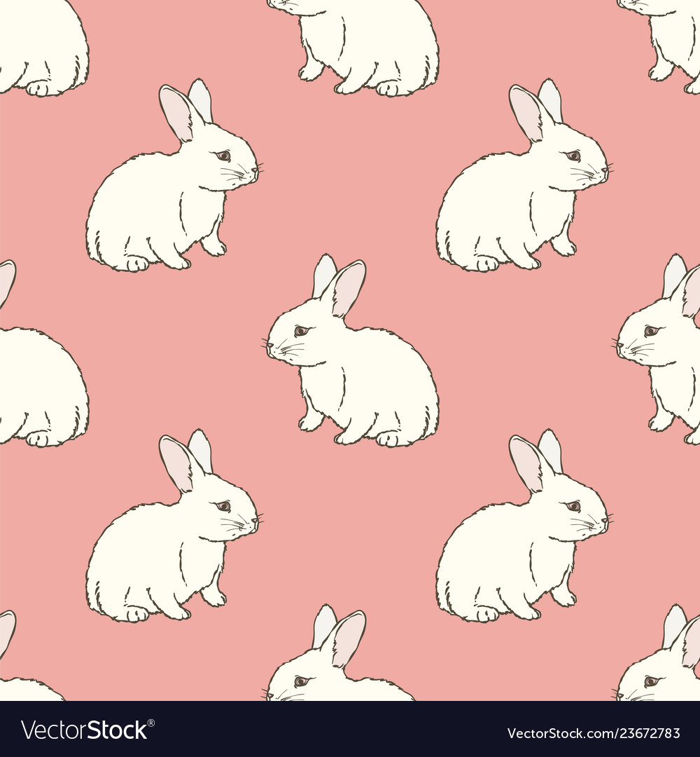 Rabbit seamless pattern Royalty Free Vector Image