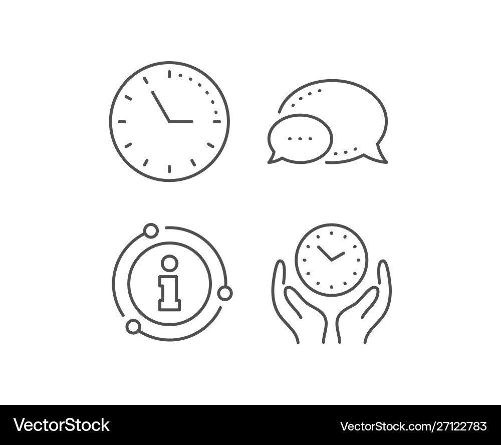 Safe time line icon clock sign hold watch Vector Image