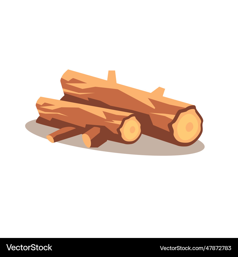 Tree trunks stacked wooden logs pile Royalty Free Vector