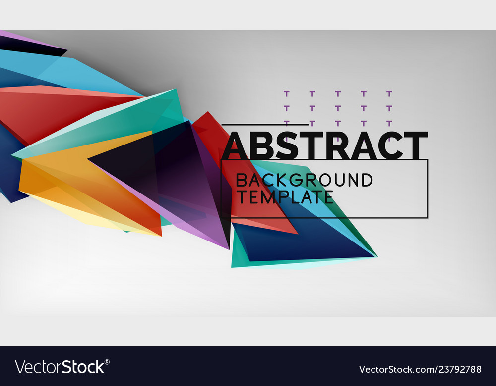 Abstract color triangles geometric background Vector Image
