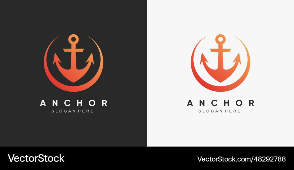 Anchor marine icon logo design template Royalty Free Vector