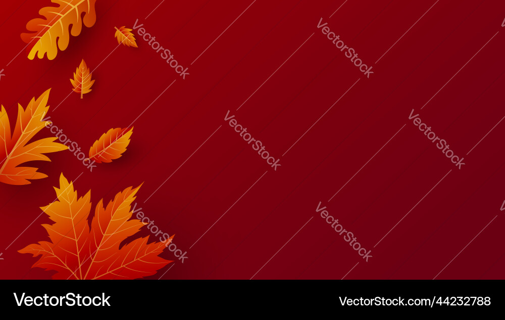 Autumn leaves banner background Royalty Free Vector Image