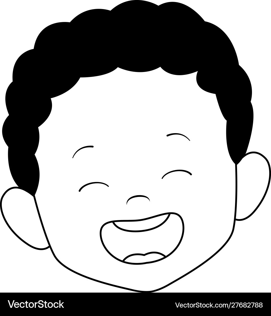 Cartoon boy laughing icon flat design Royalty Free Vector