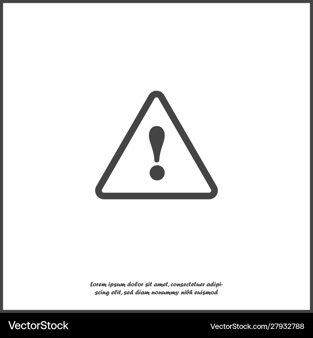 Danger sign flat icon on white background symbol Vector Image