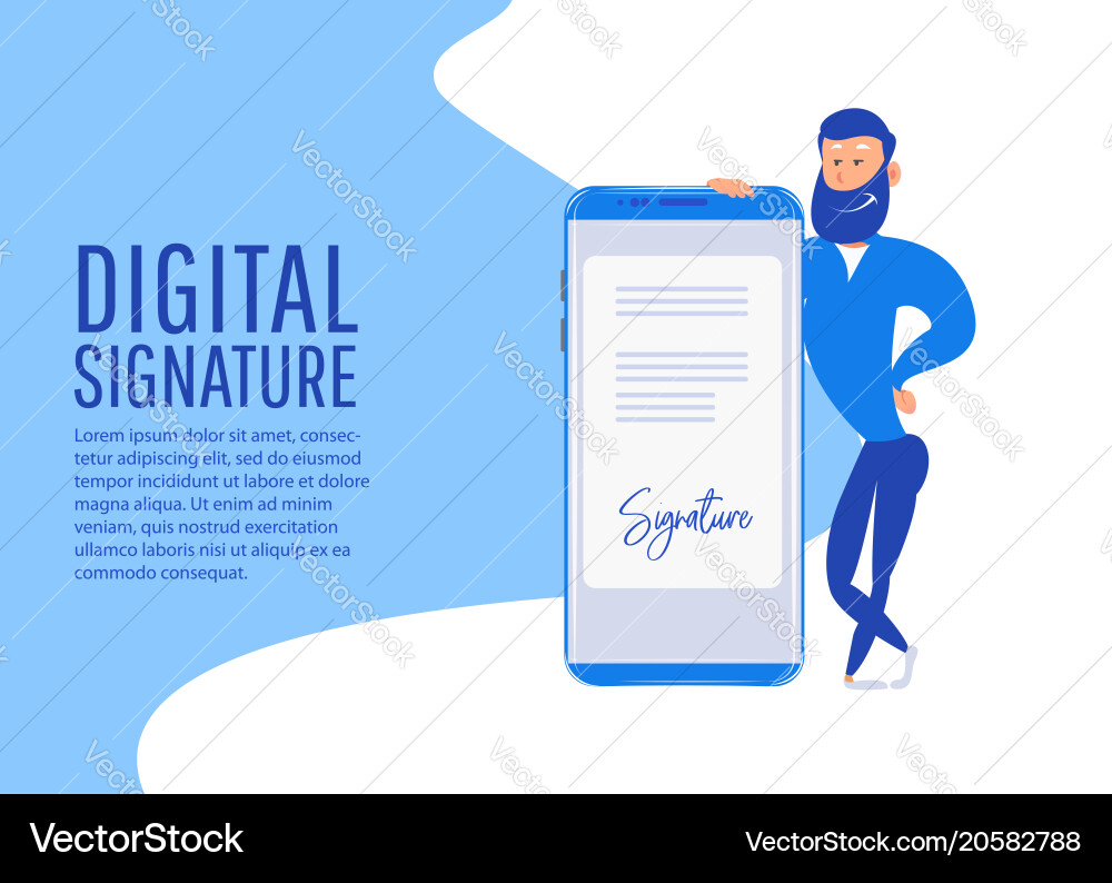 Digital signature creative people collection Vector Image