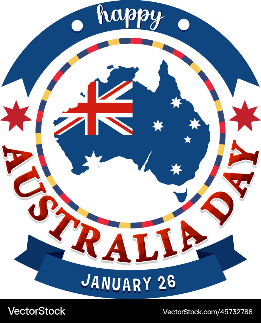 Happy australia day banner design Royalty Free Vector Image