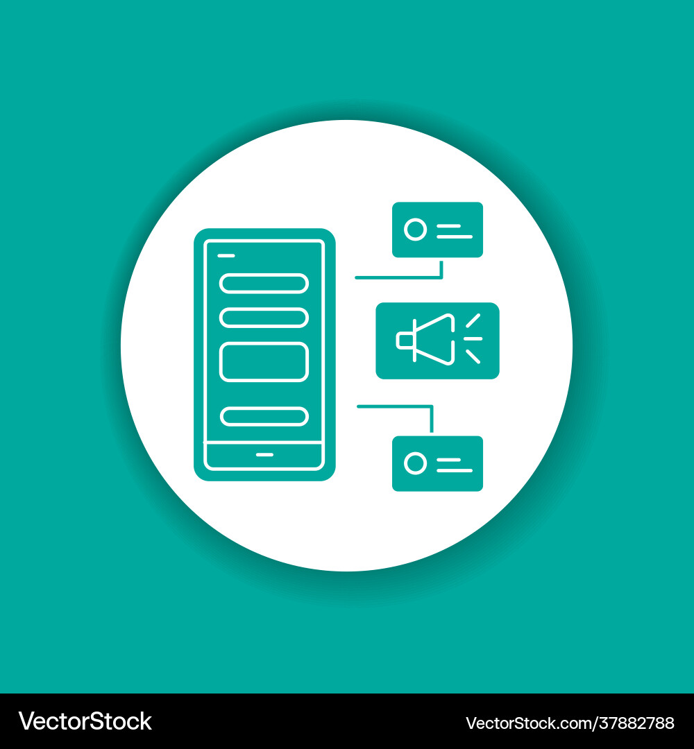 Notification configuration color glyph icon ui ux Vector Image