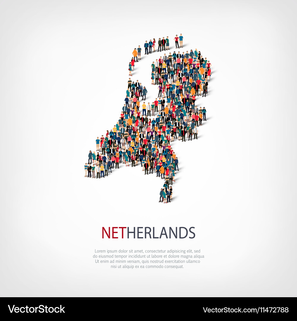 People map country netherlands Royalty Free Vector Image
