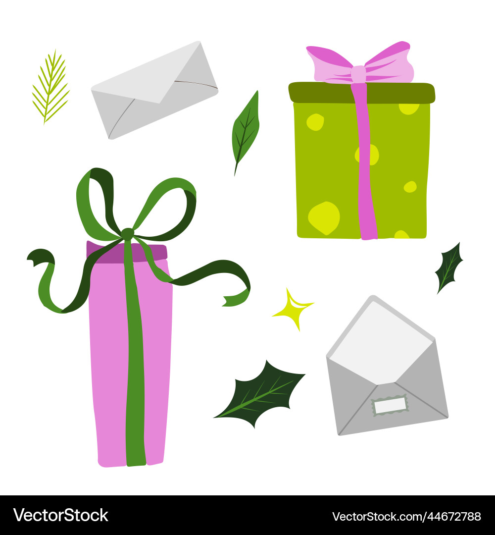 Postcard Flower Decoration Design Cute Royalty Free Vector