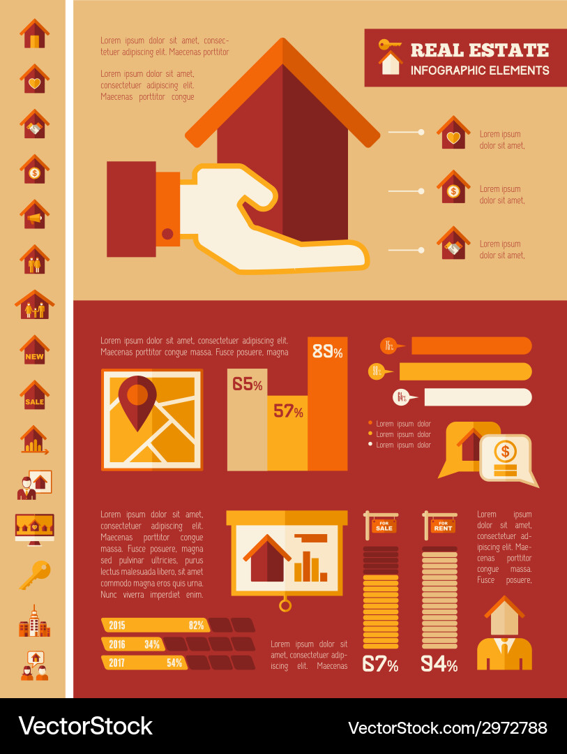 Real estate infographics Royalty Free Vector Image