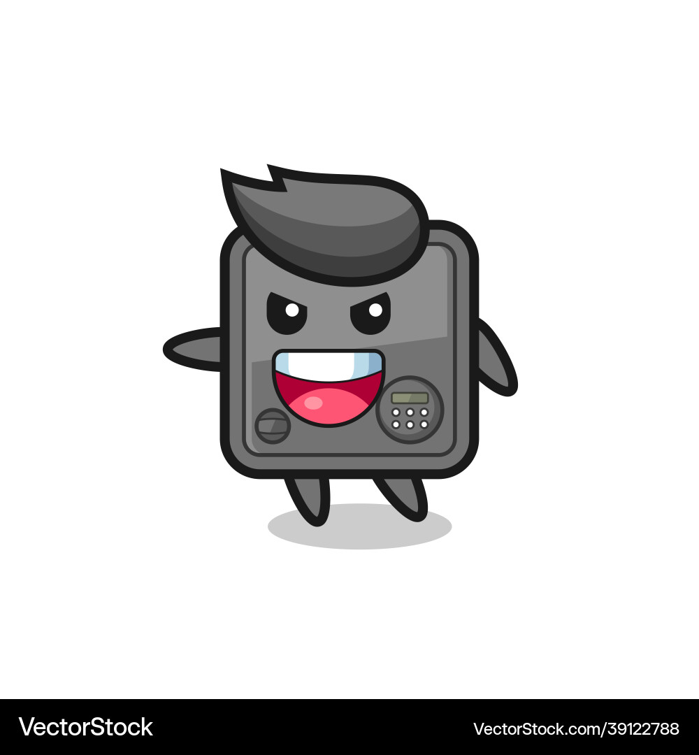 Safe box cartoon with very excited pose Royalty Free Vector