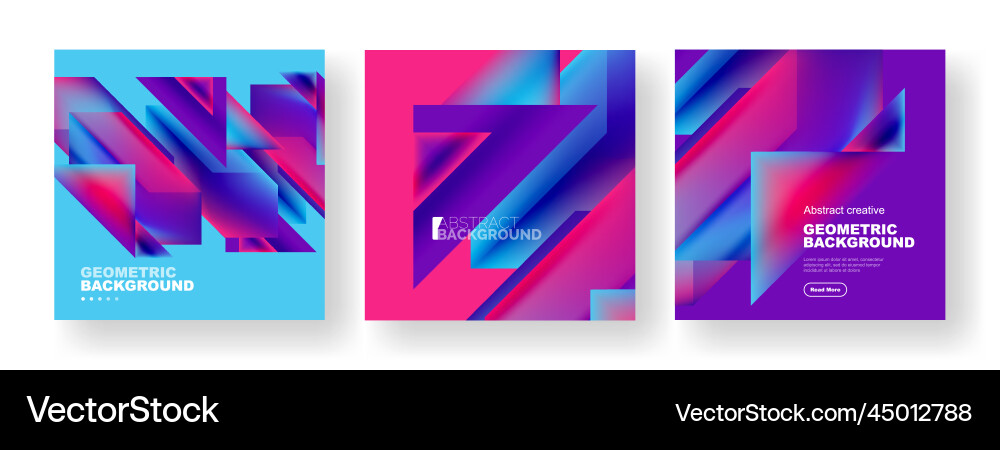 Set of abstract backgrounds overlapping geometric Vector Image