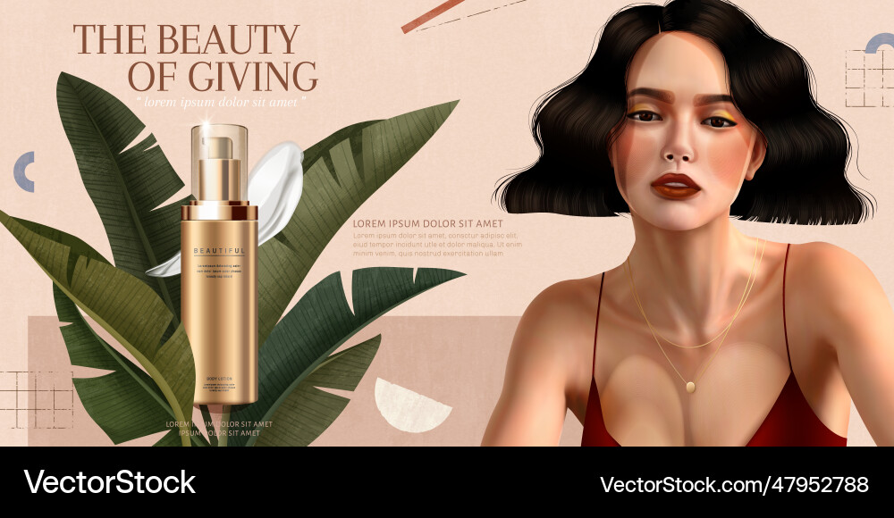 Skincare cream ads Royalty Free Vector Image - VectorStock