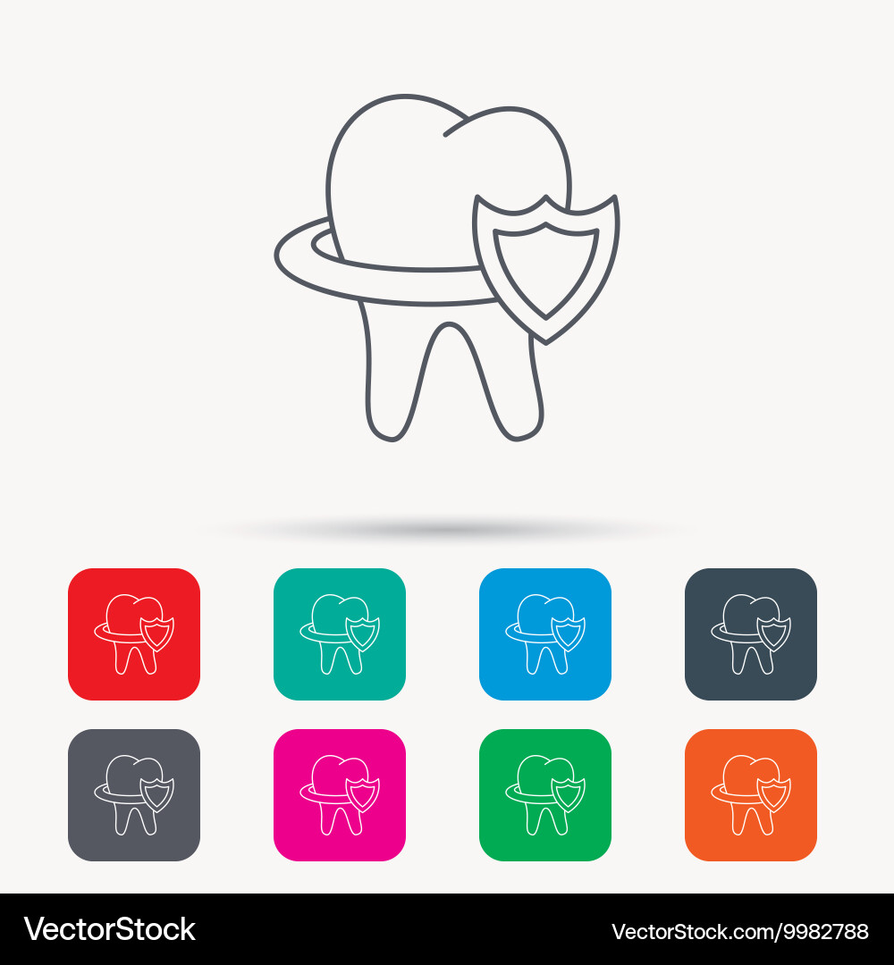 Tooth protection icon dental shield sign Vector Image