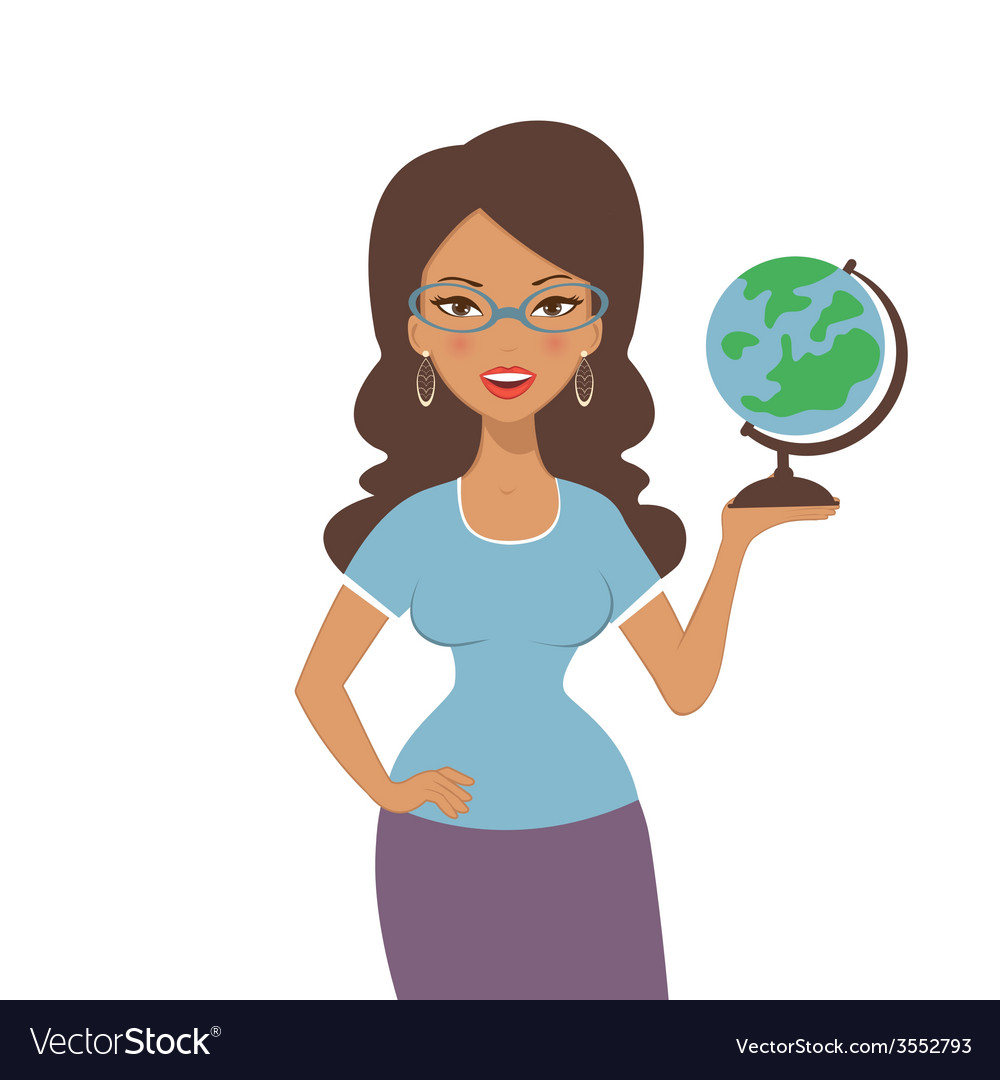 An of beautiful teacher at school Royalty Free Vector Image