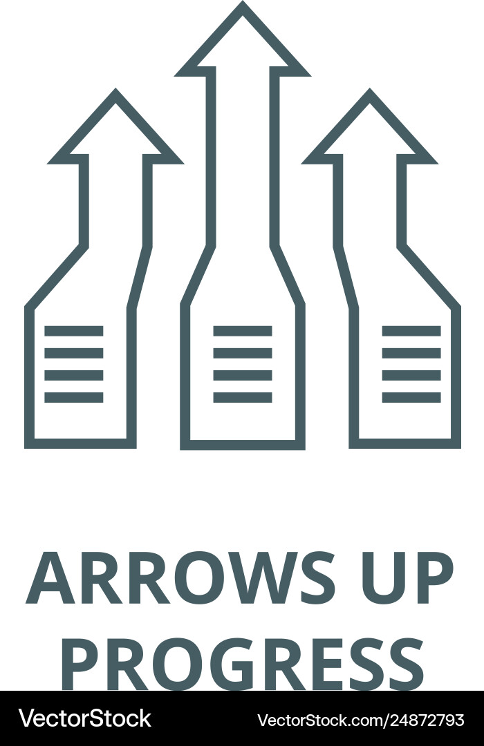 Arrows upprogress line icon up Royalty Free Vector Image