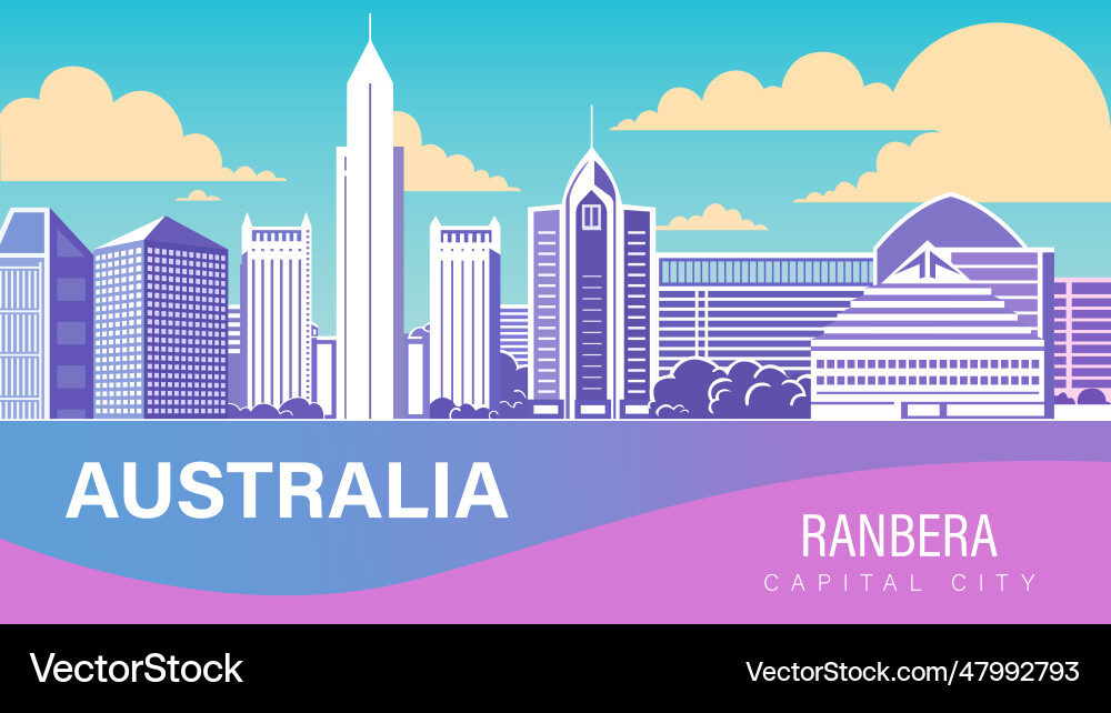 Australia canberra city skyline background Vector Image