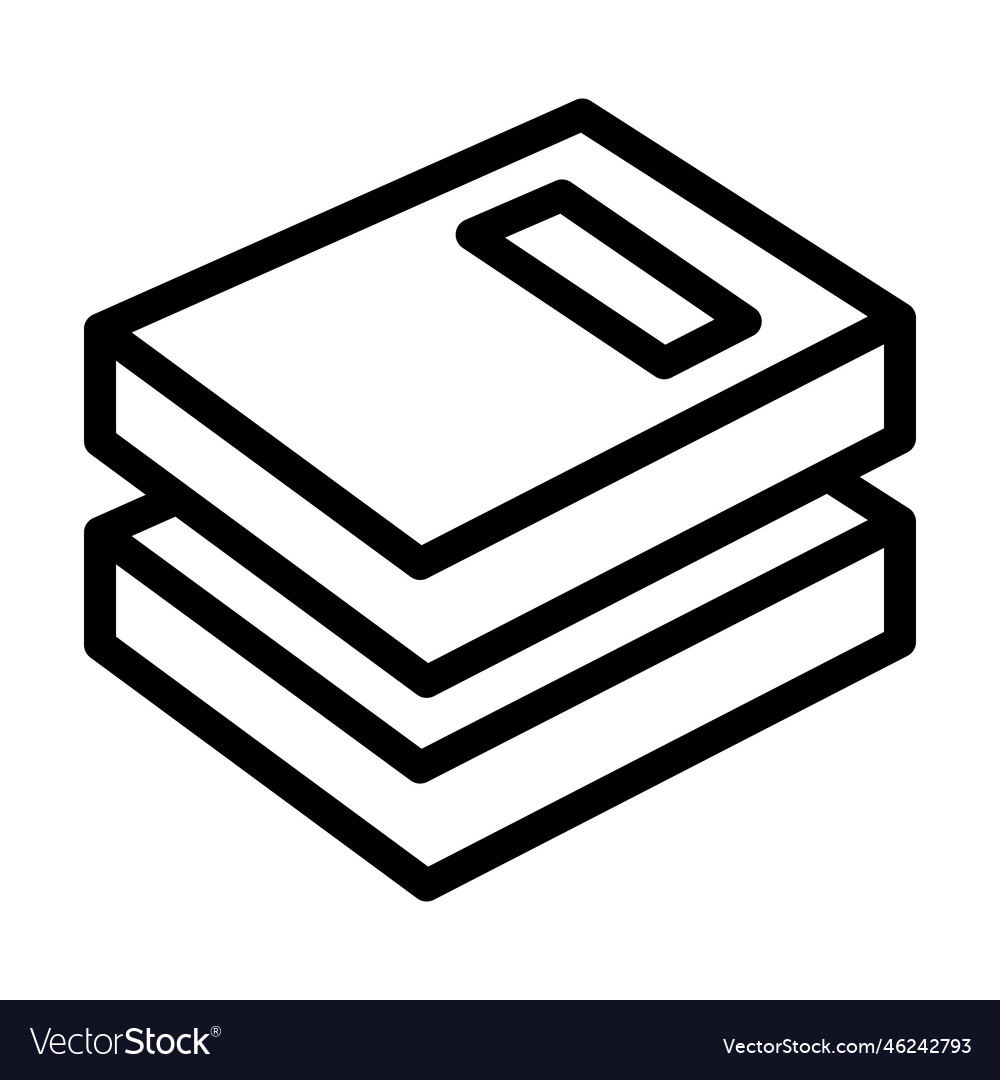 Books thick line icon Royalty Free Vector Image
