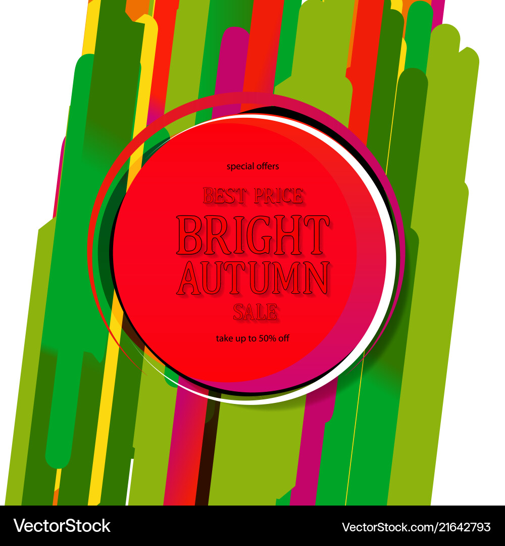 Bright autumn sale text poster Royalty Free Vector Image