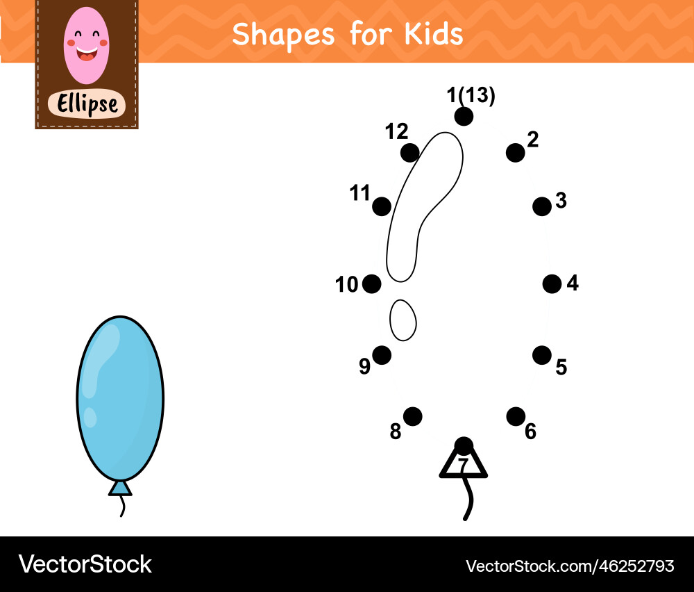 Connect the dots and draw a ballon dot to dot Vector Image