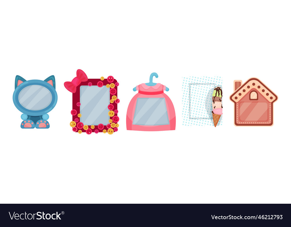 Cute photo frames and border for picture and Vector Image