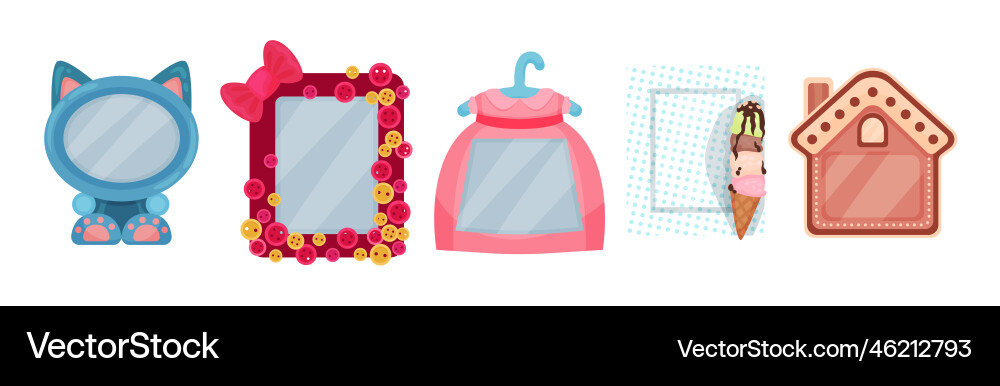 Cute photo frames and border for picture Vector Image