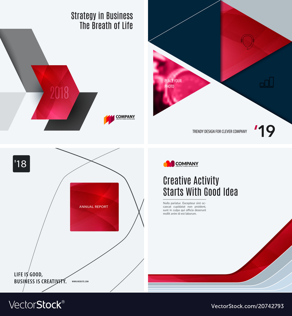 Design set of red colourful abstract Royalty Free Vector