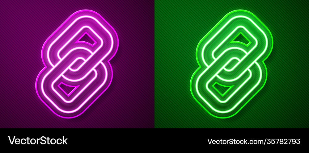 Glowing neon line chain link icon isolated Vector Image