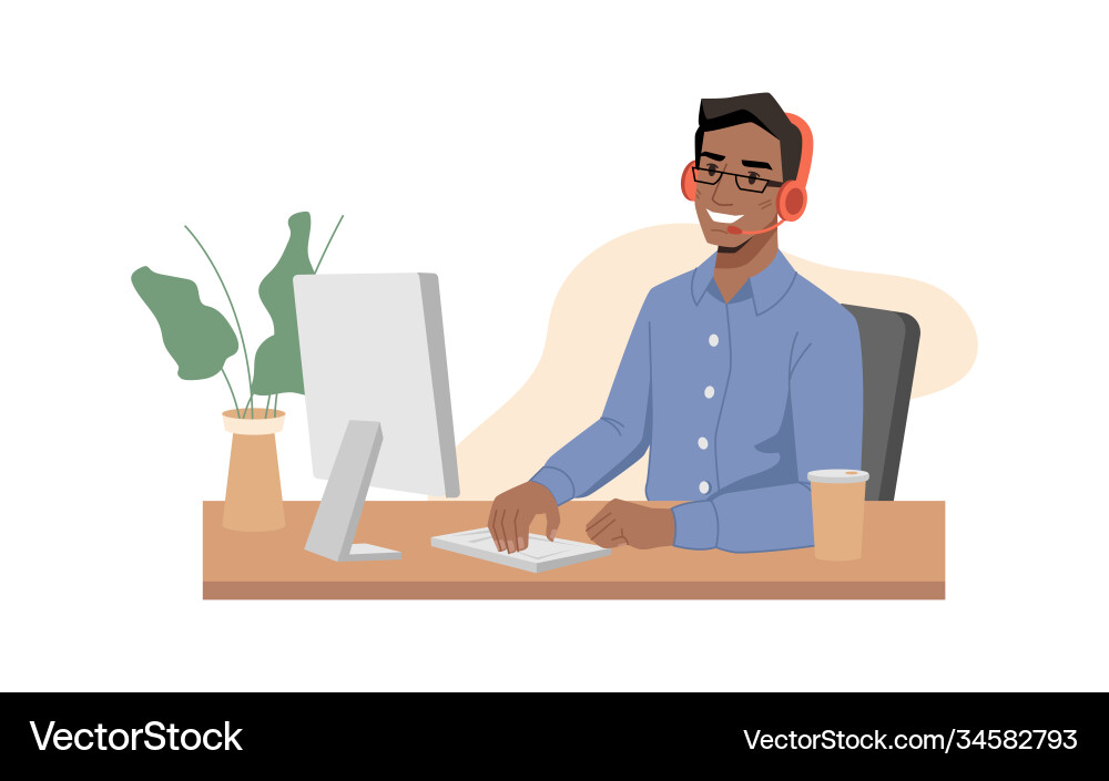 Helpline online customer service support center Vector Image