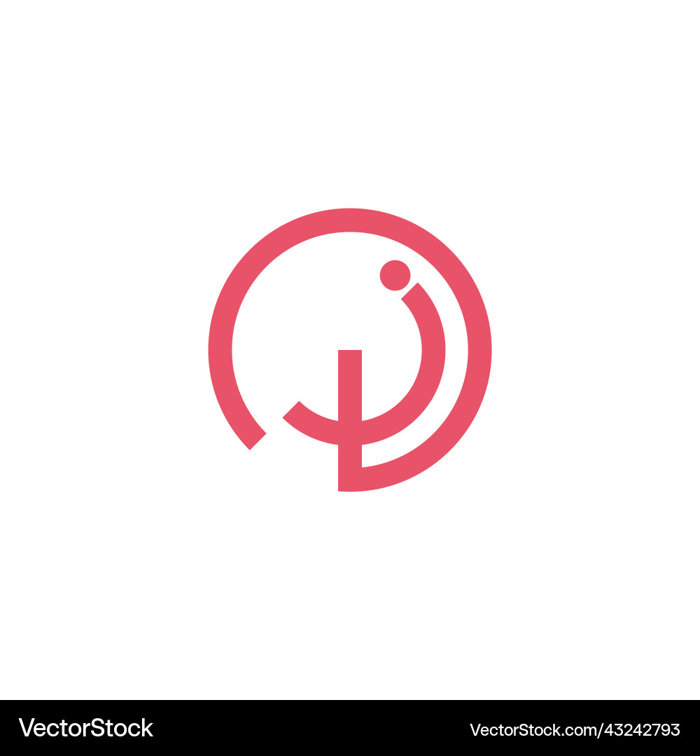 Letter id circle geometric motion arrow logo Vector Image