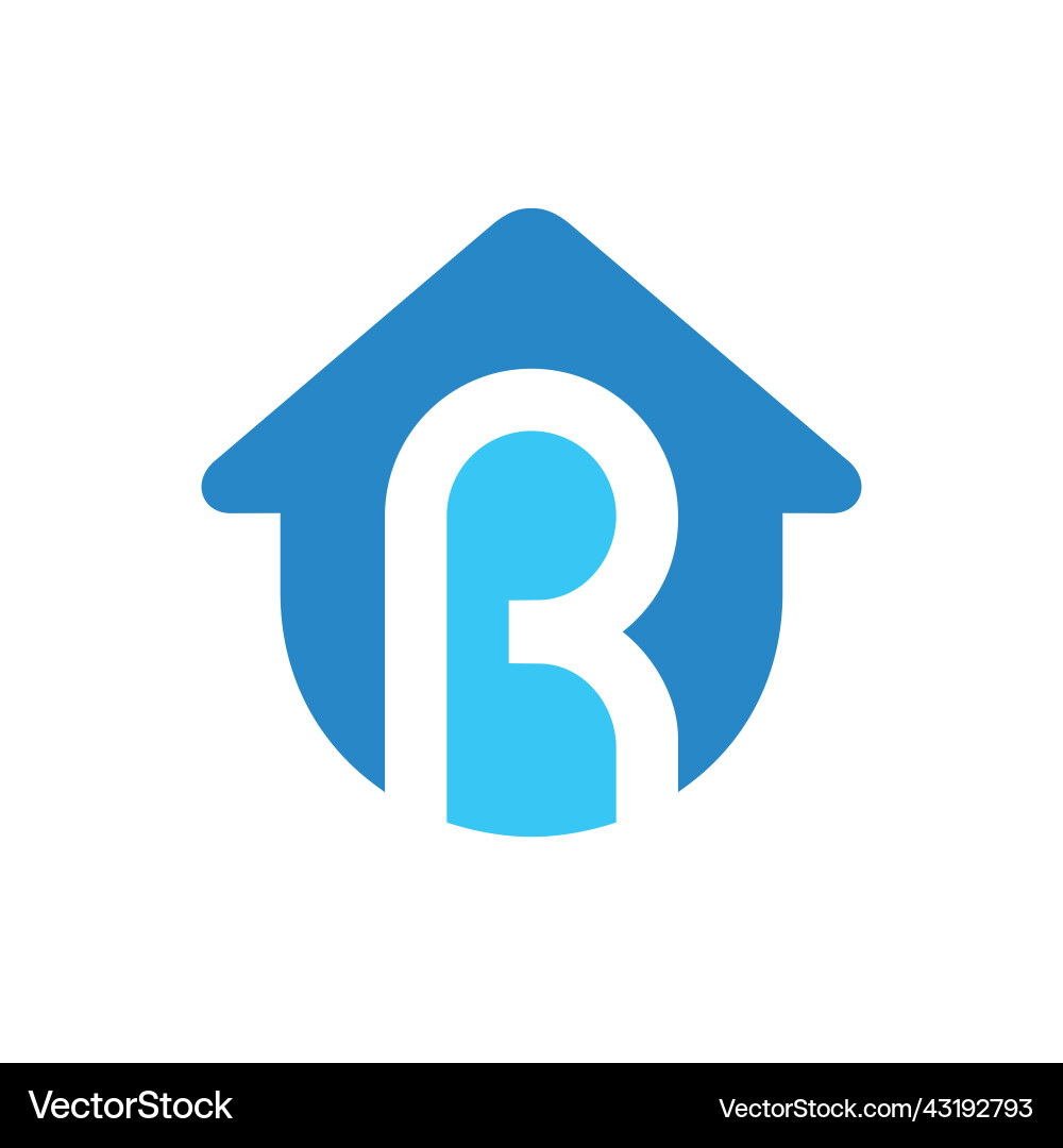 Letter r house logo design template Royalty Free Vector