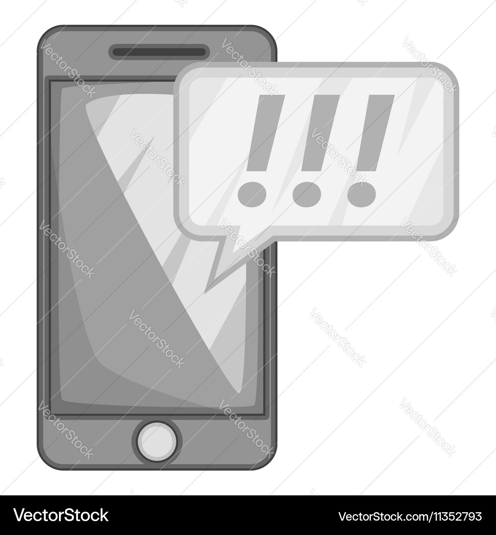 Mobile phone icon gray monochrome style Royalty Free Vector