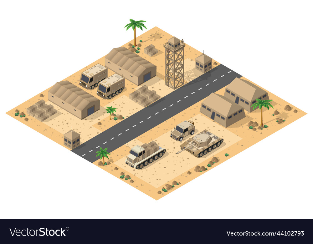 Module base camp object element for building Vector Image