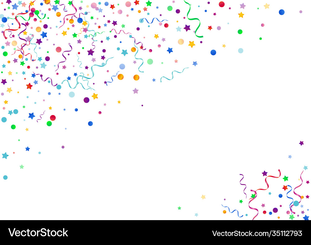 Red and yellow confetti party white Royalty Free Vector