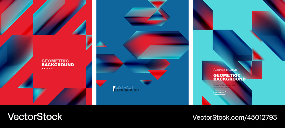 Set of abstract backgrounds overlapping geometric Vector Image