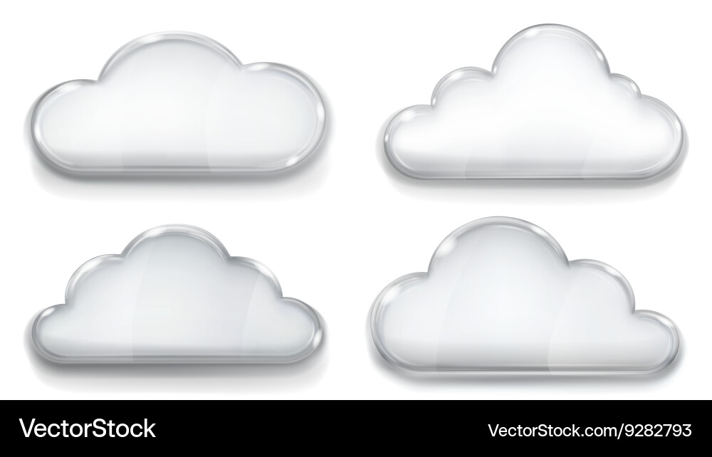 Set of opaque glass clouds Royalty Free Vector Image