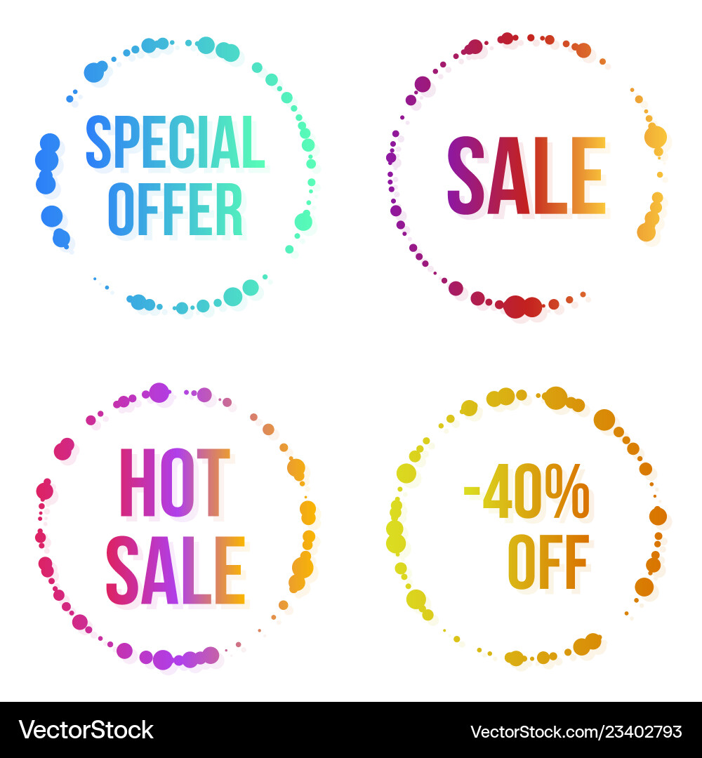 Set of round colored banner Royalty Free Vector Image