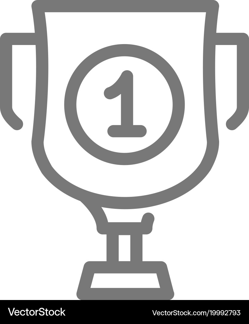Simple trophy and award cup line icon symbol Vector Image