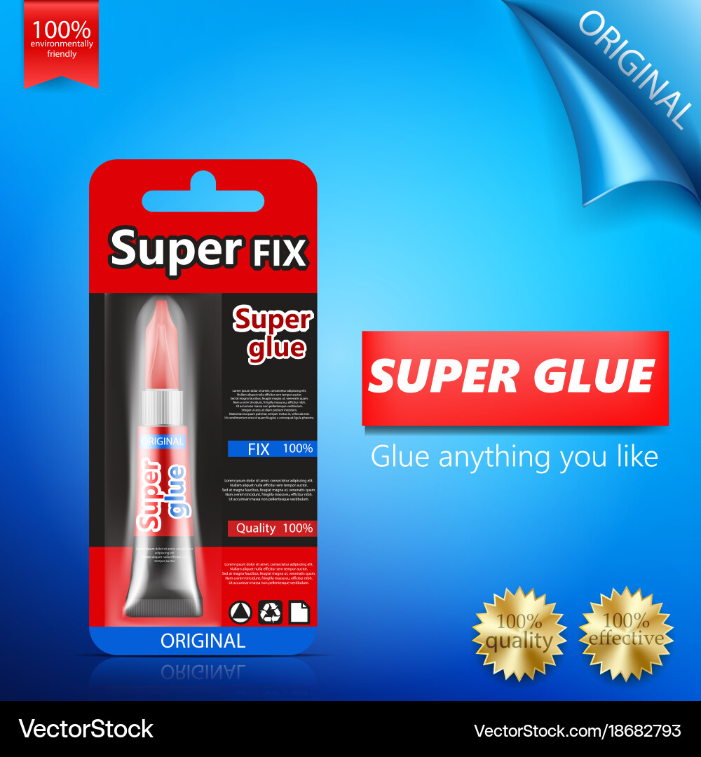 Super fix glue tube realistic Royalty Free Vector Image