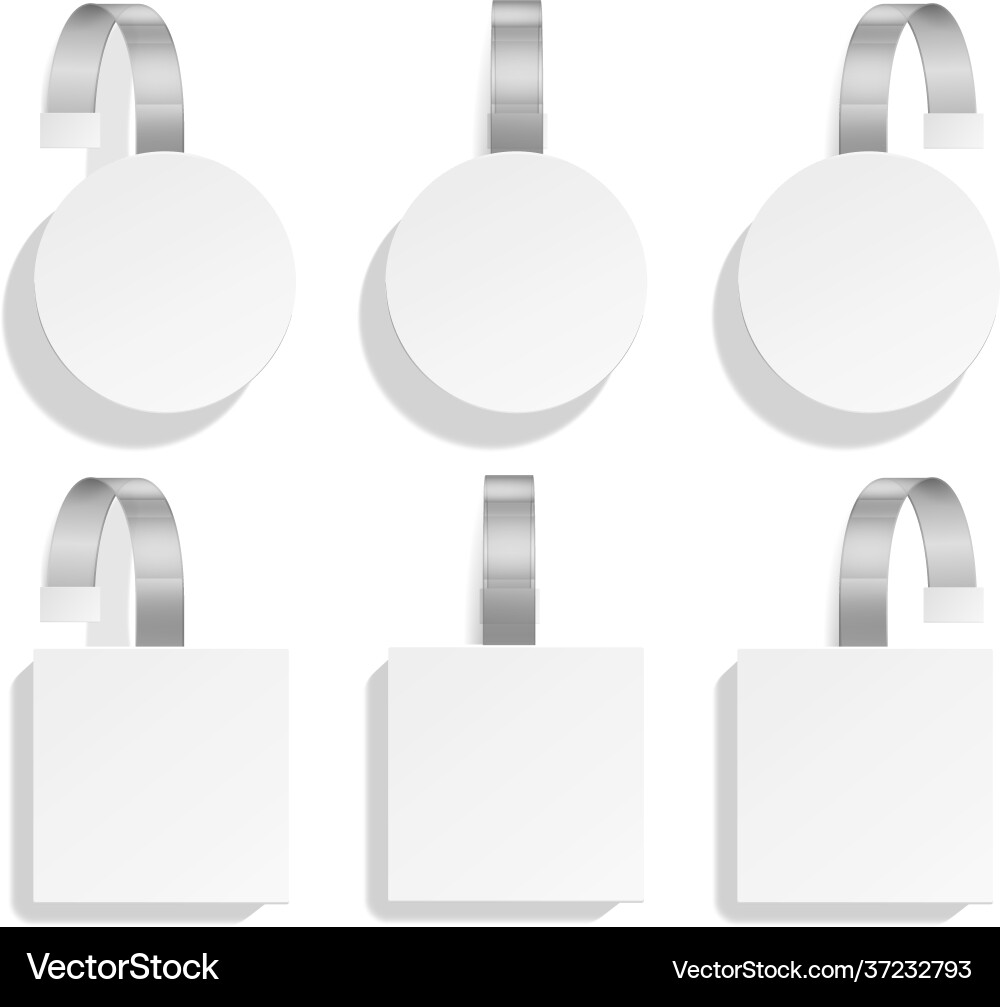 Template wobbler set realistic mockup wobblers Vector Image