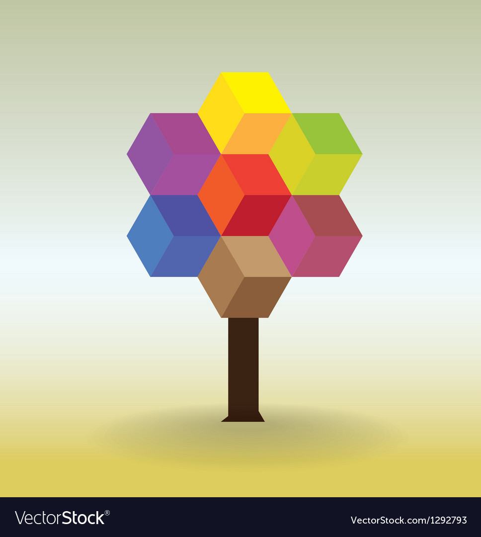 Tree form cubes Royalty Free Vector Image - VectorStock